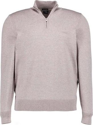 HUGO BOSS Herren Pullover braun Merinowolle unifarben
