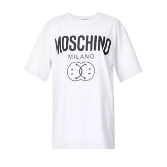 Moschino Wei&szlig;es T-shirt Mit Doppel-smiley