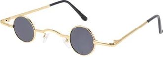 Yarnow Lunettes de Soleil Rondes Vintage Unisexes avec Cadre M&eacute;tal Protection UV Style Punk R&eacute;tro pour Hommes et Femmes