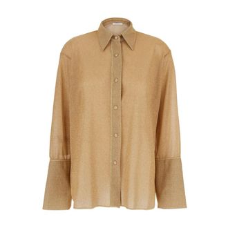 Os&eacute;ree Femme, Blouses et Chemises, Beige, Taille: 38/40 FR Lumiere Sleeves Shirt