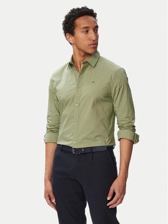 Tommy Jeans Hemd Original DM0DM04405 Gr&uuml;n Slim Fit