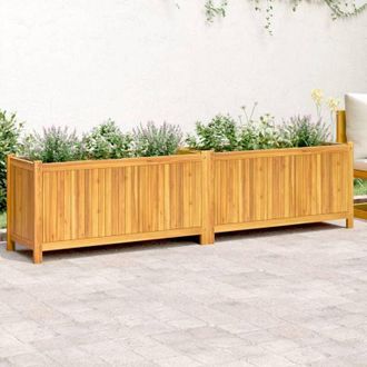 vidaXL Vidaxl - Jardini&egrave;re en bois dacacia 199x38,5x50 cm - Doublure non tiss&eacute;e - Drainage optimis&eacute; - Design d&eacute;coratif pour balcons et patios