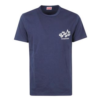 Kenzo Sounds Besticktes Slim T-Shirt - - Tops - Herren - Blau - XL