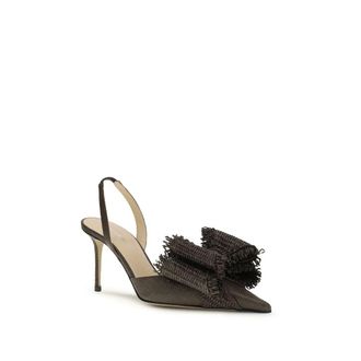 Mach & Mach Womens Brown Raffia Platform Pumps