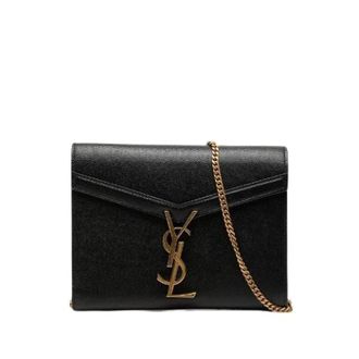 Saint Laurent Pre-owned Cassandra Leather Chain Wallet - Femme - Pre-owned - Noir - Taille: ONE Size