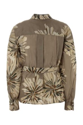 Brunello Cucinelli Womens Printed Silk Shirt C009 Exterior: Camicie