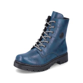 Rieker Damen Schnürstiefeletten Y2440, Frauen Stiefeletten,Kurzstiefel,uebergangsschuhe,uebergangsstiefel,schnürboots,Boots,blau (12),39 EU / 6 UK