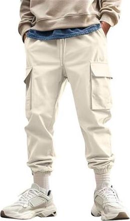 Generic Pantalon de surv&ecirc;tement respirant pour homme - Coupe d&eacute;contract&eacute;e - Pour le sport et les loisirs - Taille &eacute;lastique - L&eacute;ger et confortable, beige, XXL