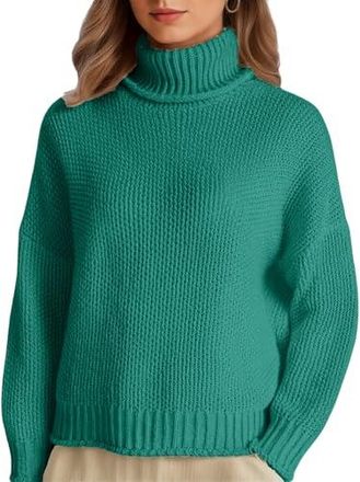 Generic Pull Femme Chic Et Elegant Long Cachemire Col Roul&eacute; Hiver V&ecirc;tements Femmes WomenS Oversize Taille Pulls Blanc Noir Rouge Vetement Haut Fashion Sweater