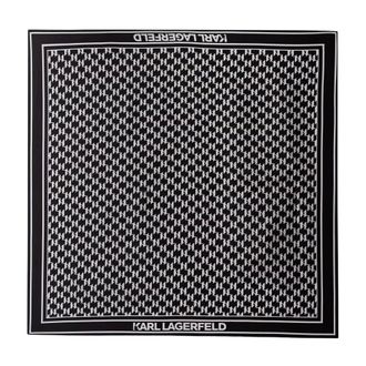 Karl Lagerfeld Foulard en Soie Monogramme - Femme - Accessoires - Noir - Taille: ONE Size