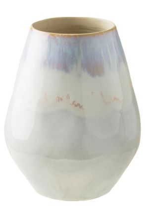 Costa Nova Vase, Wei&szlig;, Keramik, rund, 19.6 cm, Handmade in Europe, handgemacht, Dekoration, Vasen, Keramikvasen