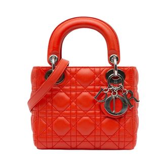 Dior Pre-owned Mini Cannage Lammleder Lady Bag - - Pre-owned - Damen - Rot - ONE SIZE