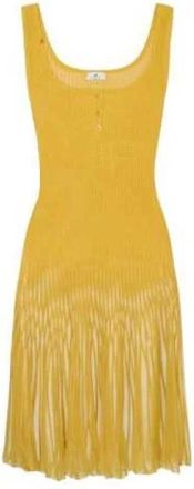 Elisabetta Franchi Femme, Robes, Jaune, Taille: 36 FR Robe en maille &agrave; bretelles