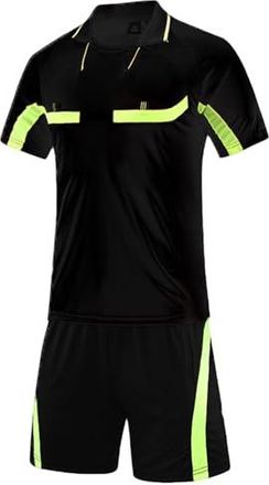 dPois Ensemble Foot Homme Maillot Arbitre Football Adulte Manches Courtes avec Short Sport Survêtement Maillot de Foot France L-3XL Attention Taille Petit T
