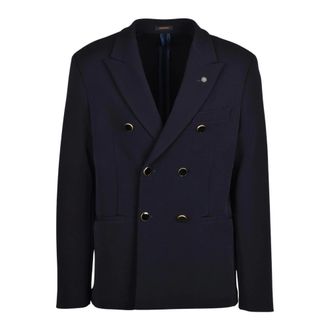 Officina36 Homme, Vestes, Bleu, Taille: XL Blazer Double-breasted