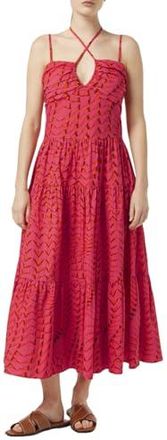 Scotch & Soda Robe midi en Coton Seersucker, House of Mirrors Pink 638, 36