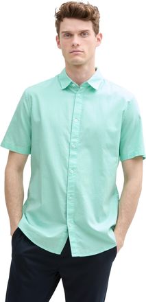 Tom Tailor Fitted Kurzarmhemd mit Muster, Blue Graphic minimal Design, XS