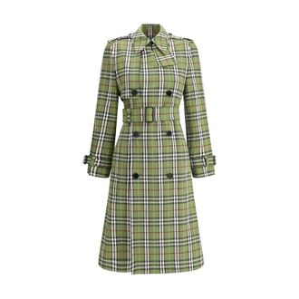 Burberry Check Archivmantel - - Coats - Damen - Gr&uuml;n - 2XS