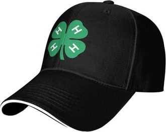 Generic Casquette De Baseball Feuilles 4-H Chapeau De Sport Hip Pop Anti-Soleil Casquette Unisexe, pour Les Loisirs, Gar&ccedil;on, Hommes, 55-59cm