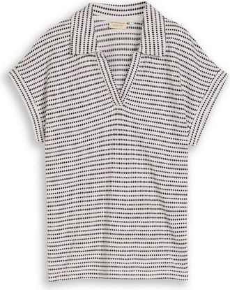 Tom Tailor T-Shirt T-Shirt Loose Fit Jacquard T-Shirt mit Polokragen