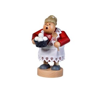 KWO Olbernhau Kloßfrau - 21 cm Weiße Keramik Figurine