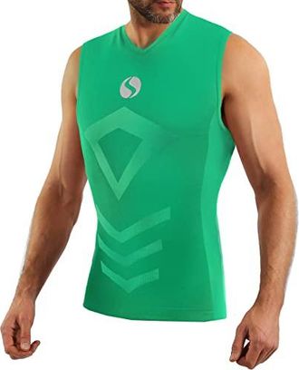 Sesto Senso sous-vêtement de Sport thermoactif pour Homme T-Shirt de Compression sans Manches DébardeurS/M Vert Green
