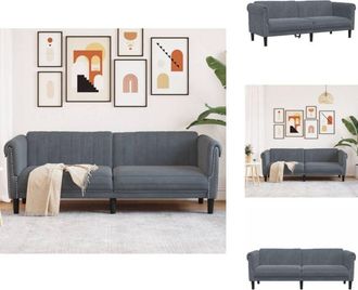 vidaXL Sofa 3-Sitzer Dunkelgrau Samt - Samtsofa - 3-Sitzer Sofa - Wohnzimmersofa - Grau Sofa - Modernes Sofa