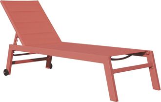 Happy Garden Sonnenliege Barbados aus Textilene und Aluminium Terracotta. Outdoor-Liege mit Mehreren Positionen