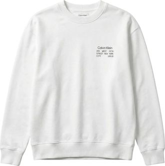 Calvin Klein Homme, Sweatshirts et sweats &agrave; capuche, Blanc, Taille: S Felpa SweaT-shirt