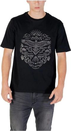 Gianni Lupo Homme, Tops, Noir, Taille: M T-shirt ras du cou en coton