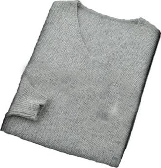 Generic Pull en cachemire pour homme - Col en V - Manches longues - Doux et d&eacute;contract&eacute;, Gris clair 9, XL
