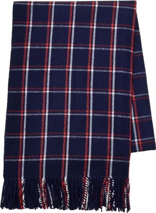 Undercover écharpe frangée à carreaux - Bleu
