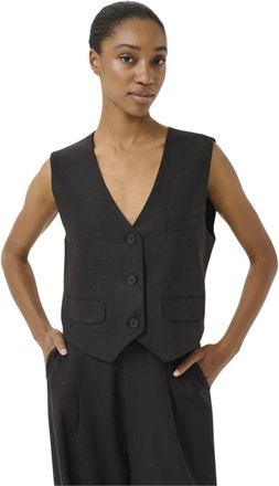 Gestuz ElarahGZ Leinenweste Noos - - Jackets - Damen - Schwarzk - XS