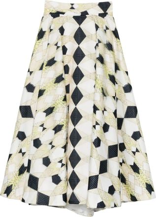 Gemy Maalouf jupe plissée à imprimé géométrique - Tons neutres
