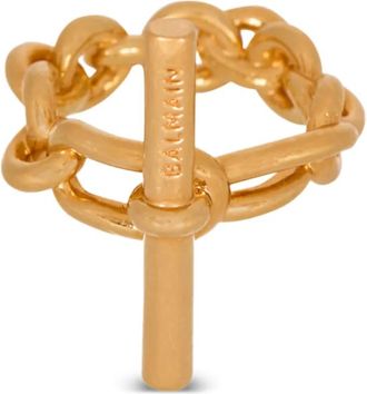 Balmain bague à détail de chaîne - Or
