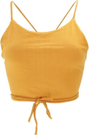 Guru Shop Goa Psytrance Bikini Top, Boho Top, Pixi Top, Yogatop, Bindetop - Kurkuma, Damen, Baumwolle, Size:M/L