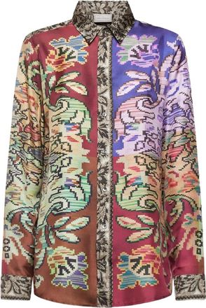 Pierre-Louis Mascia chemise en soie à manches longues - Rouge