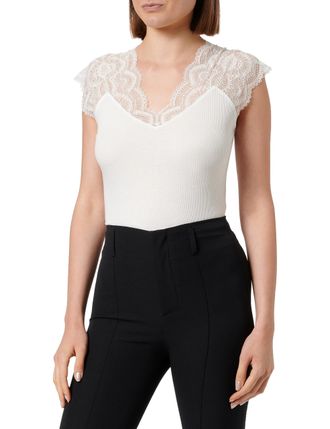 Morgan Damen 222-Delo T-Shirt, Off-White, X-Large