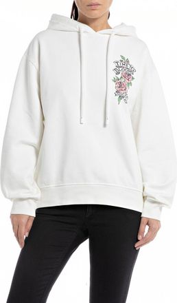 Replay Damen Hoodie aus Baumwolle, Natural White 011 (Weiß), XS