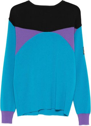 Versace pull à design colour block (années 2000) - Bleu