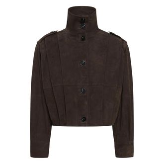 MY ESSENTIAL WARDROBE Petra Wildleder-Faltenjacke - - Jackets - Damen - Braun - 2XL