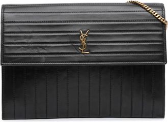 Saint Laurent 2019 Gesteppte Victoire Chain Umhängetasche - Schwarz