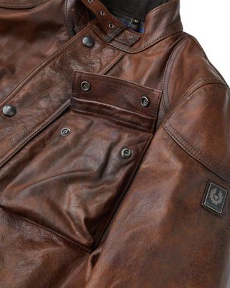 Belstaff Motorradjacke Trialmaster Motorrad Lederjacke Ellenbogenprotektoren enthalten,Schulterprotektoren enthalten