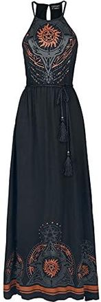 super.natural Supernatural Mandala Femme Robe Longue Noir XL 95% Viscose, 5% Élasthanne