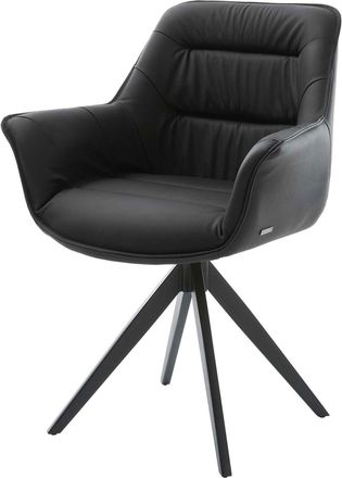 DELIFE Polsterstuhl Kaira-Flex Kreuzgestell kantig Schwarz Echt-Leder Schwarz