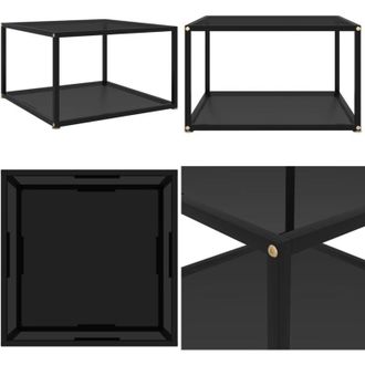 vidaXL Couchtisch Schwarz 60x60x35 cm Hartglas - Schwarzer Couchtisch - Glastisch - Modernes Sofa - Stahl Couchtisch - Sideboard - Home & Living