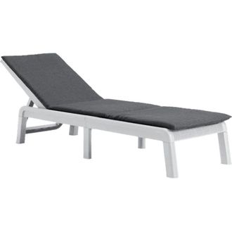 Keter Mallorca Sonnenliege Garten, 4-fach verstellbar, klappbar, wei&szlig;, inkl. Auflage