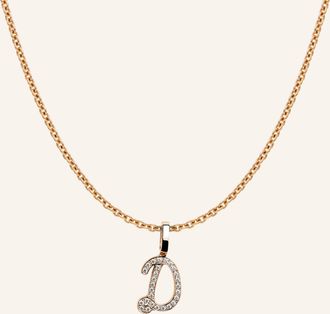 Cada Cada Kette Tiny Diamond Letter D rosegold