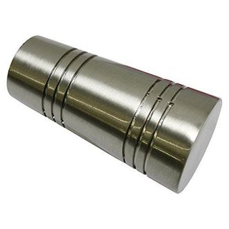 Gardinia 10011170 Endknopf/Endstück Apollo für Gardinenstangen, Serie Chicago, Durchmesser 20 mm, edestahloptik