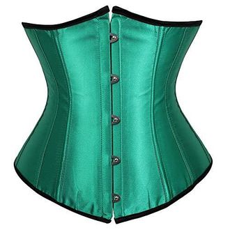 Grebrafan Classique Corset Serre Taille Satin Bustier de Mariage (EUR(46-48) 5XL, Vert)